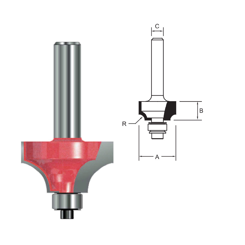 TCT Beading Cutter Router Bit with Ball Bearing, Double Cutter, Right ...